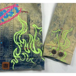 Makobi | Jackets & Coats | Makobi Mens Small Denim Jean Jacket Acid ...